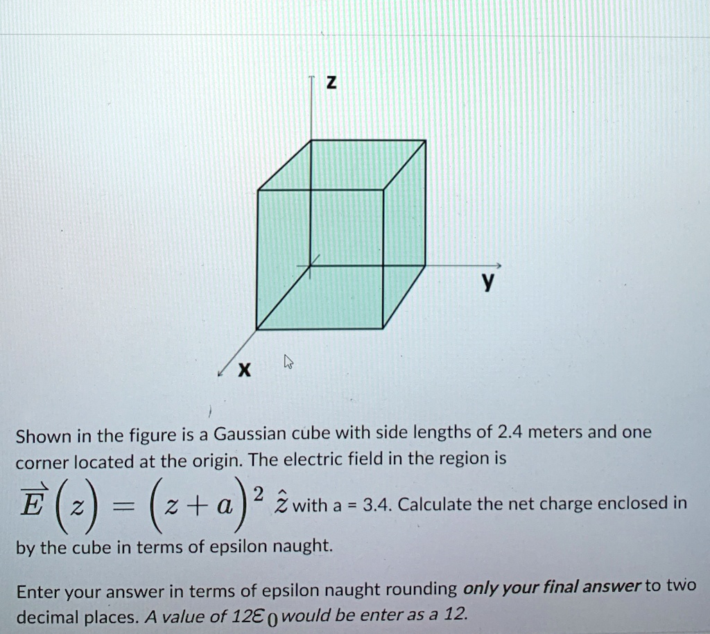 x tz y shown in the figure is a gaussian cube with side lengths of 24 ...