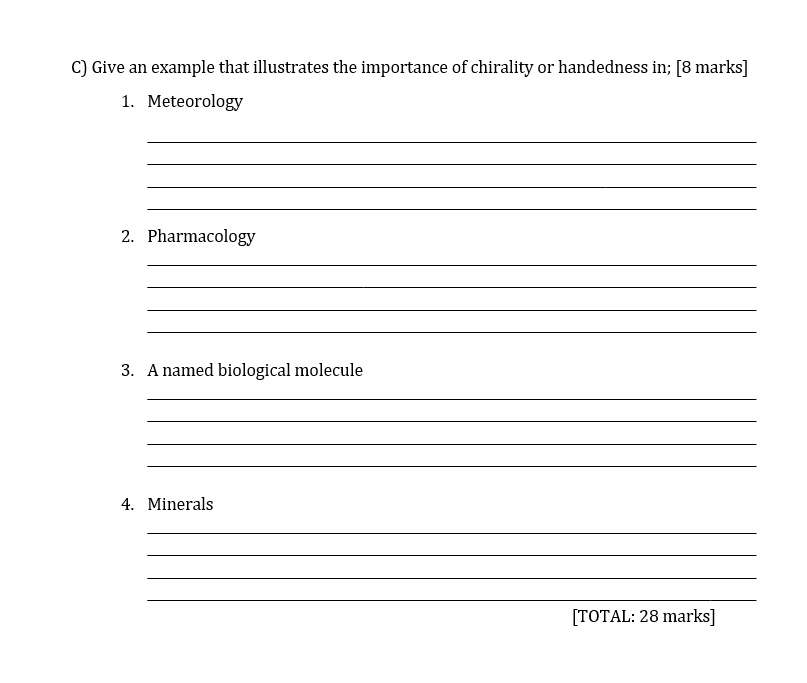 give an example that illustrates the importance of chirality or ...