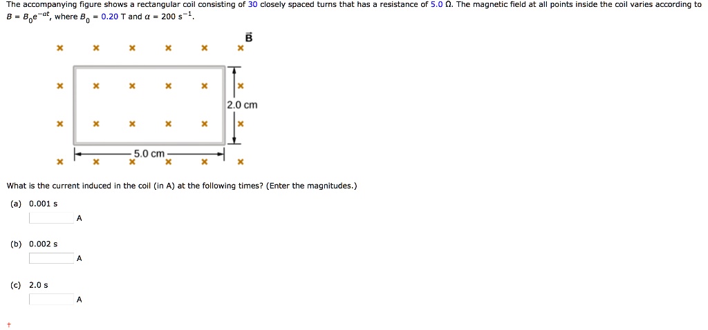 SOLVED: The accompanying figure shows rectangular coil consisting af 30 ...