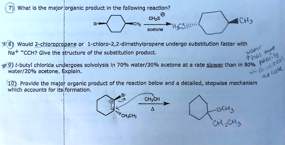 SOLVED: What is the major organic product in the following reaction? CH3S CH3 + HCl â†’ acetone ...