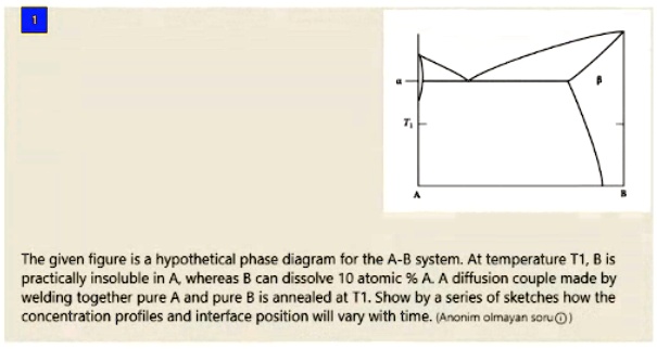 Solved The Given Figure Is A Hypothetical Phase Diagram For The A B System At Temperature T1
