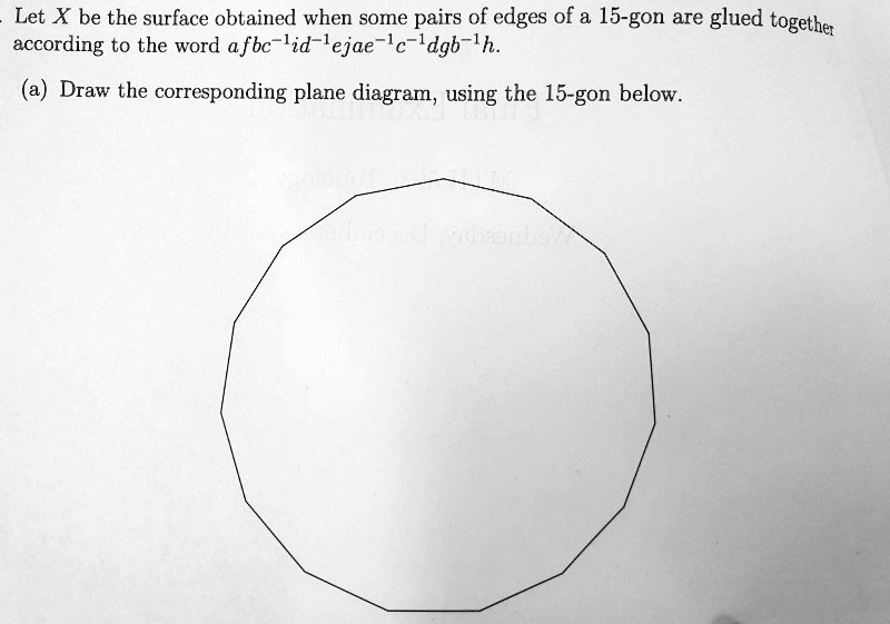 SOLVED: Let X be the surface obtained when some pairs of edges of a 15 ...
