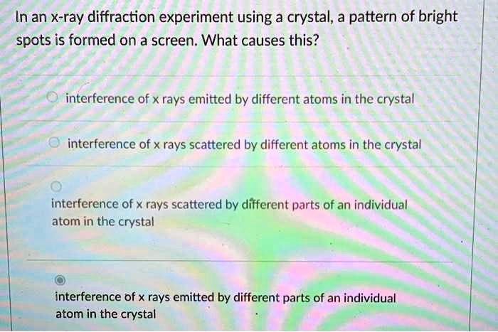 Solved In An X Ray Diffraction Experiment Using A Crystal A Pattern