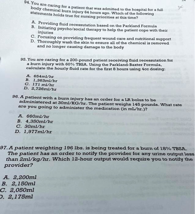 injuries and no longer causing damage to the body 95you are caring for ...