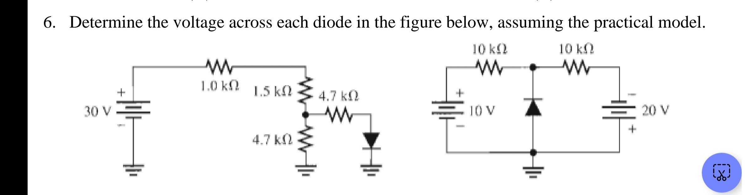 6 determine the voltage across each diode in the figure below assuming ...