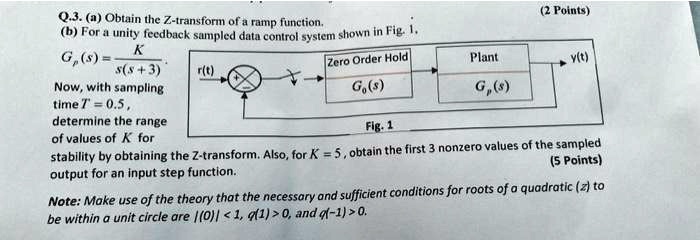 SOLVED: 93. (a) Obtain the Z-transform of a ramp function; (b) For unity feedback sampled data ...