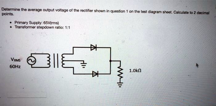 Determine the average output voltage of the rectifier shown in the ...