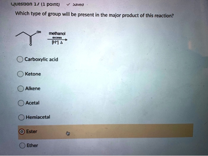 SOLVED: Question 1/ (1 point) Savea Which type of group will be present ...