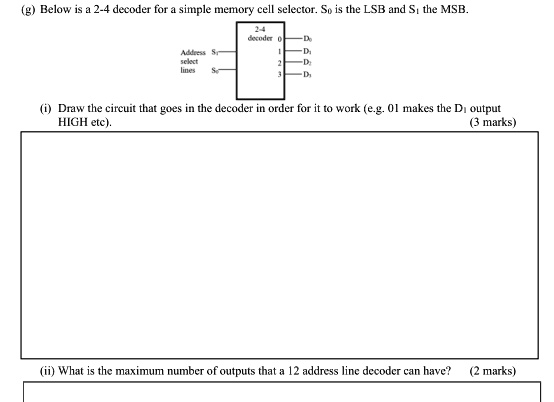 SOLVED: Below is a 2-4 decoder for & sitple mnemory cell selector. So ...