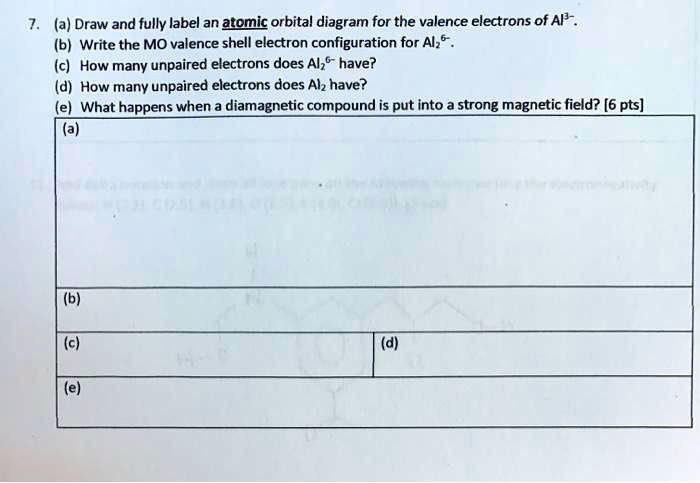 Solved A Draw Ad Fully Label An Atomic Orbital Diagram For The Valence Electrons Of Al B