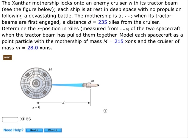 the xanthar mothership locks onto an enemy cruiser with its tractor ...