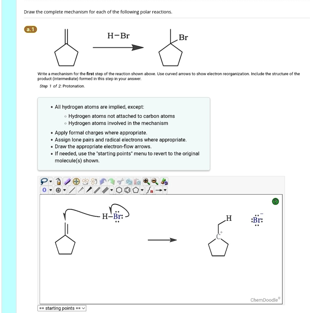 Draw the complete mechanism for each of the following polar reactions ...