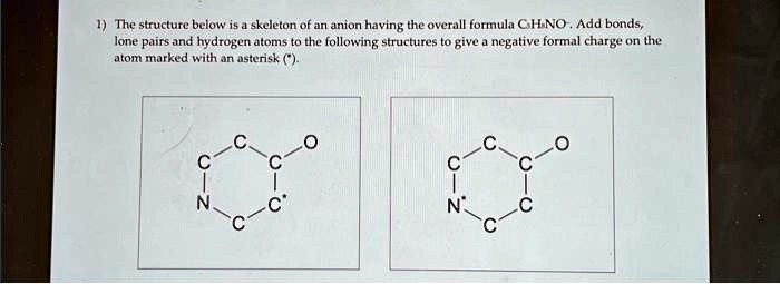 SOLVED: The structure below is a skeleton of an anion having the ...