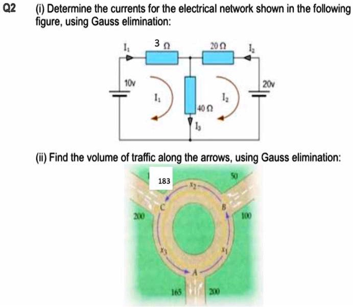 Solved Q2 I Determine The Currents For The Electrical Network Shown In The Following Figure