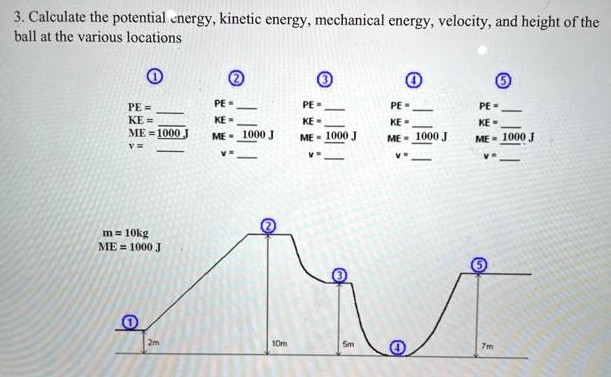 SOLVED: 3. Calculate the potential energy, kinetic energy, mechanical ...