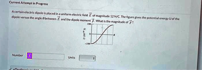 SOLVED: Texts: Current Attempt in Progress. A certain electric dipole is placed in a uniform ...