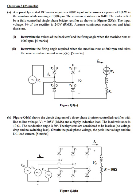 SOLVED: Question 3 (25 marks) (a) A separately excited DC motor ...