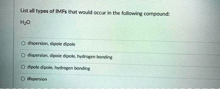 SOLVED: List all types of IMFs that would occur in the following ...