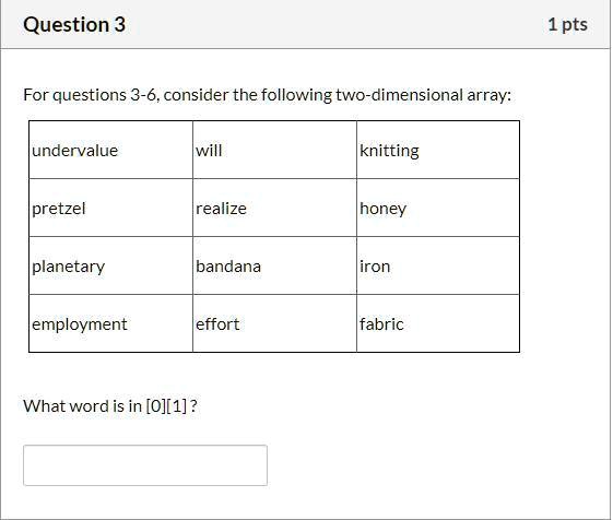 SOLVED: 'HELP!!! consider the following two-dimensional array Question ... SOLVED: 'HELP!!! consider the following two-dimensional array Question ...