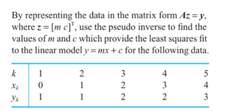 by representing the data in the matrix form a zboldsymboly where zm ...