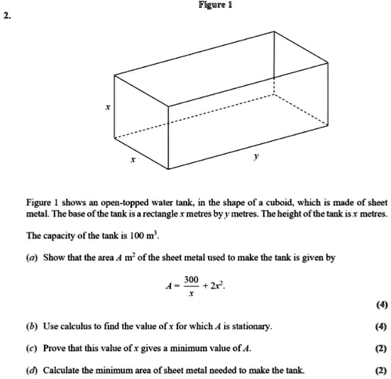SOLVED: Figure shows an open-topped water tank; in the shape - cuboid ... SOLVED: Figure shows an open-topped water tank; in the shape - cuboid ...