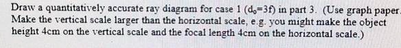 SOLVED: Draw a quantitatively accurate ray diagram for case (do-3f) in part 3. (Use graph paper ...