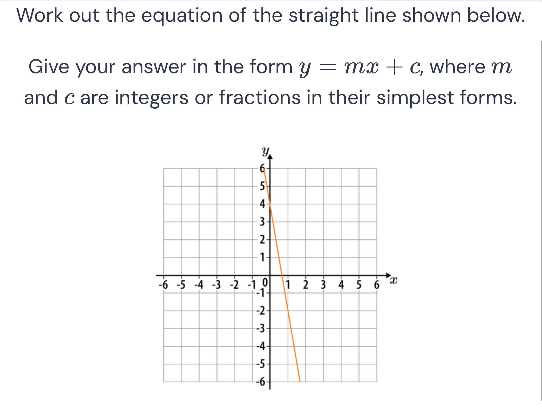 SOLVED Work Out The Equation Of The Straight Line Shown Below Give