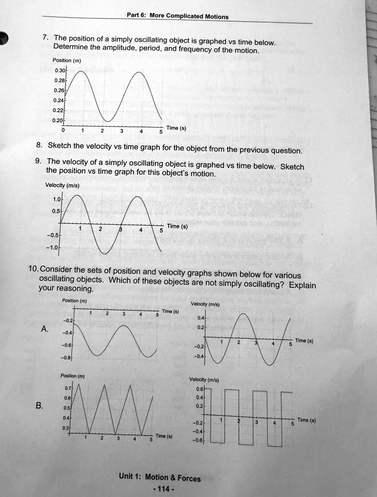 part 6 more complicated motions 7 the position of a simply oscillating ...