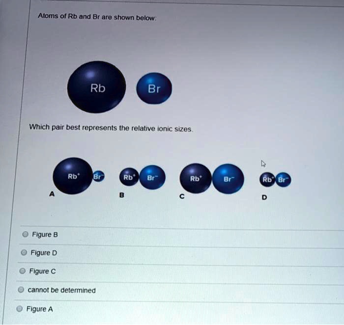 atoms of rb and br are shown below rb br which pair best represents ihe ...