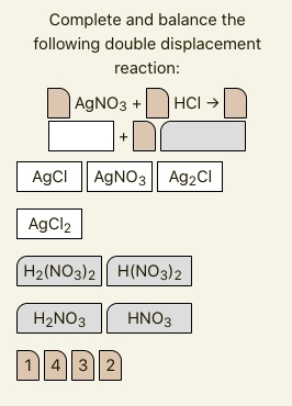 SOLVED: Complete and balance the following double displacement reaction ...