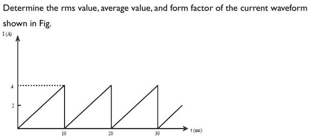 SOLVED: Determine the rms value,average value,and form factor of the ...