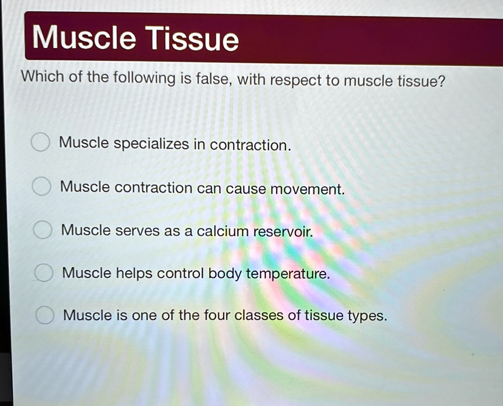 Muscle Tissue Which of the following is false, with respect to muscle ...