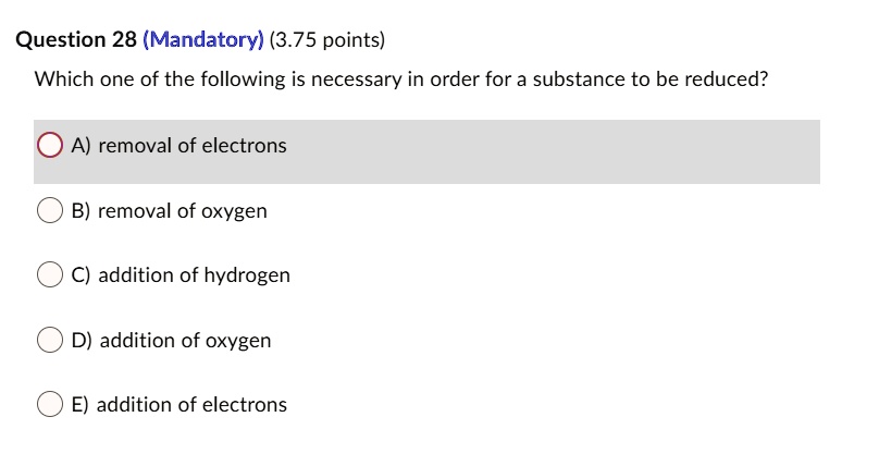 SOLVED: Question 28 (Mandatory) (3.75 points) Which one of the ... SOLVED: Question 28 (Mandatory) (3.75 points) Which one of the ...