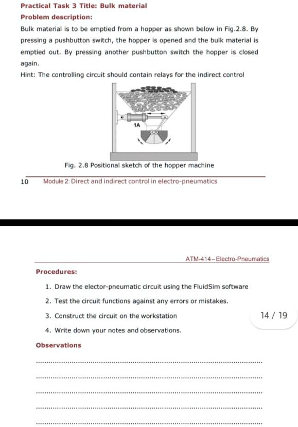 SOLVED: Just answer the observation Practical Task 3 Title: Bulk Material Problem description ...
