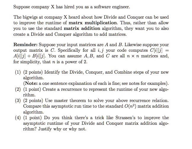 Solved Suppose Company X Has Hired You As A Software Engineer The Bigwigs At Company X Heard 2704