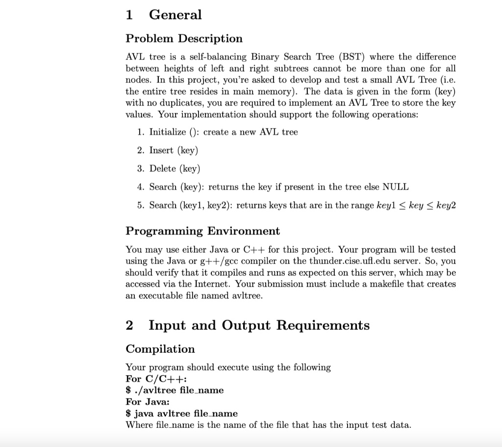 SOLVED: General Problem Description An AVL tree is a self-balancing ... SOLVED: General Problem Description An AVL tree is a self-balancing ...