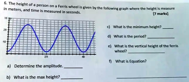6. The height of a person on a Ferris wheel is given by the following ...