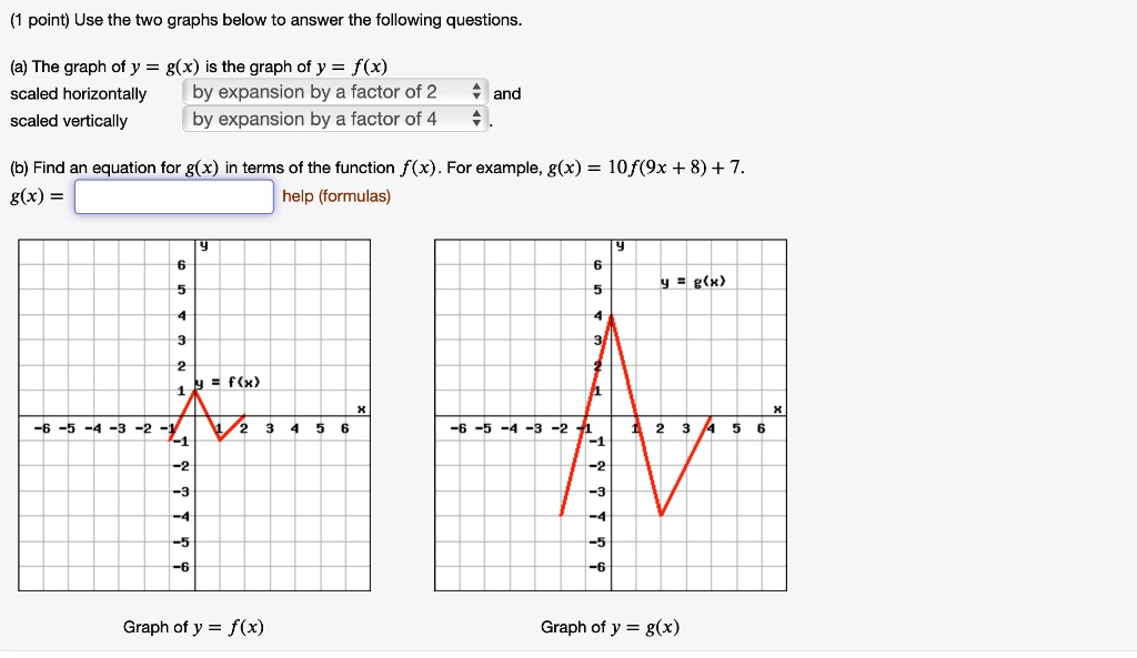 (1 point) Use the two graphs below to answer the following questions ...