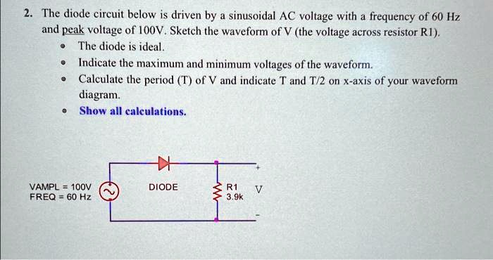 VIDEO solution: The diode circuit below is driven by a sinusoidal AC ...