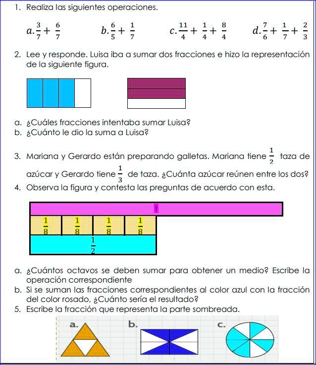 SOLVED: ES URGENTE ES PARA LA 1:00 PM PLIS AYUDA ES SOBRE FRACCIONARIOS DE TODA CLASE CREO :v ...