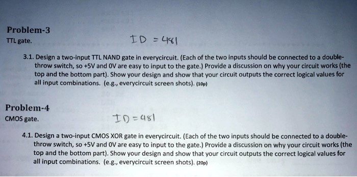 SOLVED: Problem-3 TTL gate. D = 41 3.1. Design a two-input TTL NAND gate in EveryCircuit. Each ...