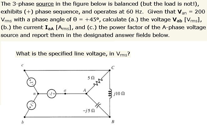 SOLVED: The 3-phase source in the figure below is balanced (but the ...