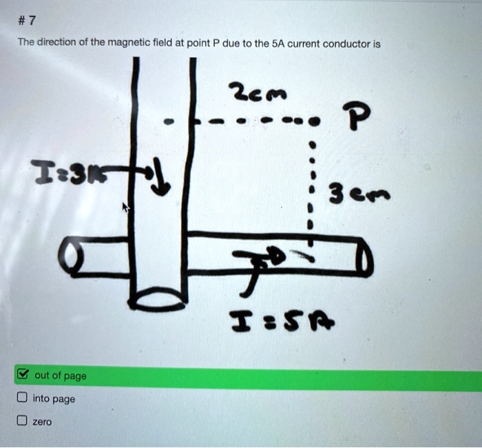 SOLVED: #7 The direction of the magnetic field at point P due to the SA ...