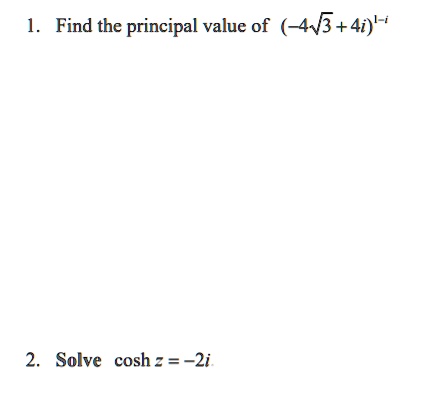find the principal value of 44il solve cosh 2i 04716