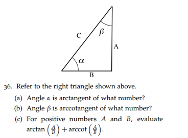 SOLVED: 36. Refer to the right triangle shown above. (a) Angle α is ...