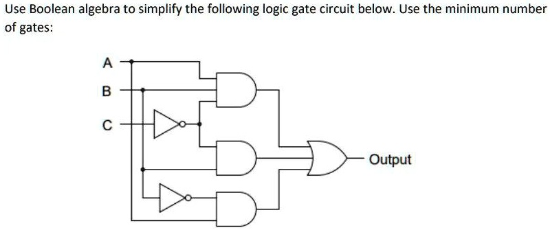 SOLVED: Use Boolean algebra to simplify the following logic gate ... SOLVED: Use Boolean algebra to simplify the following logic gate ...
