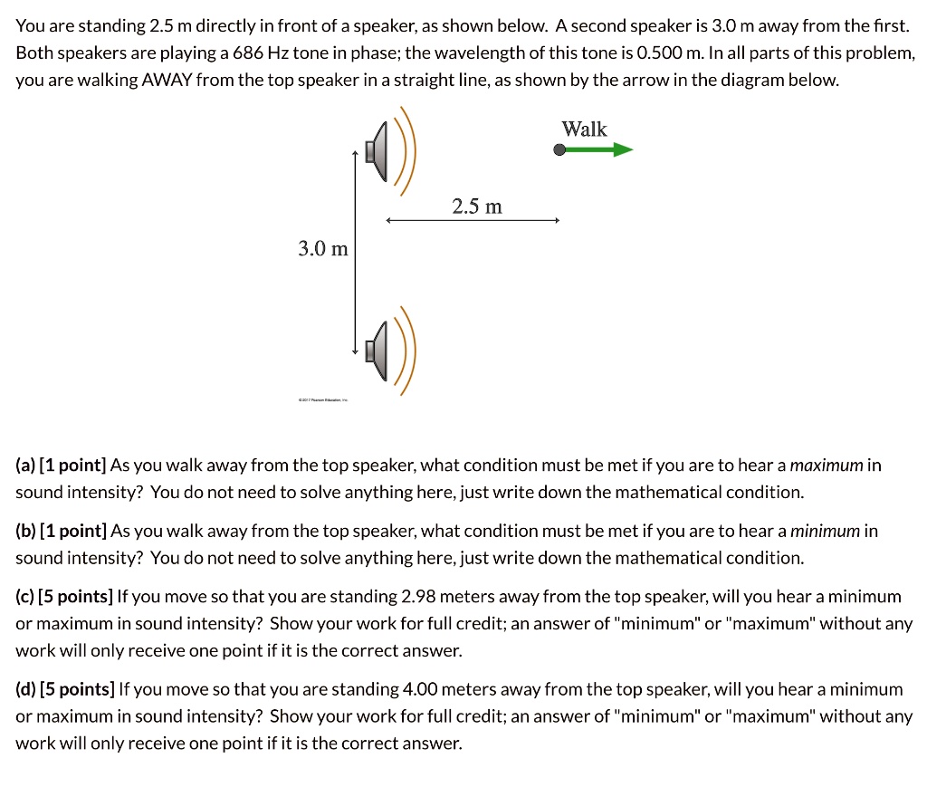 you are standing 25 m directly in front of a speaker as shown below a ...