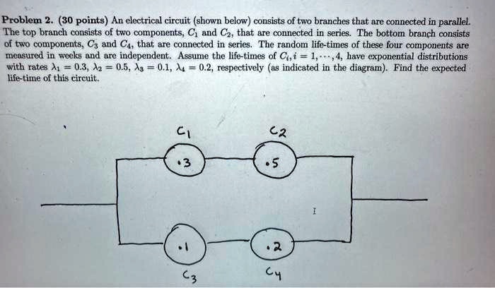 SOLVED: Problem (30 points): An electrical circuit (shown below) consists of two branches that ...