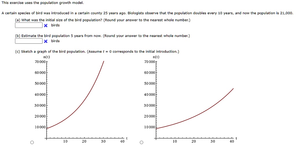 SOLVED: This exercise uses the population growth model, certain species ...