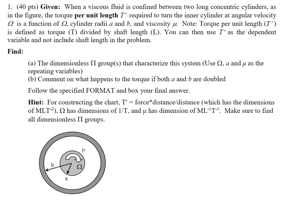 SOLVED: Given: When a viscous fluid is confined between two long ...